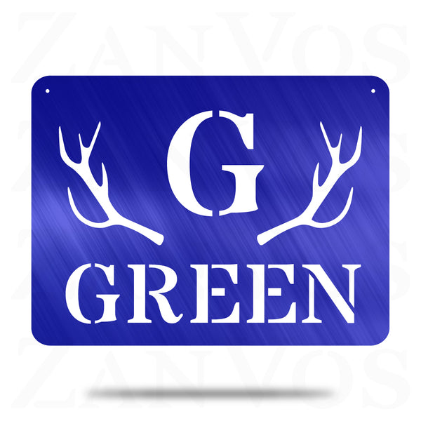 Antler Plaque Monogram - ZanVos