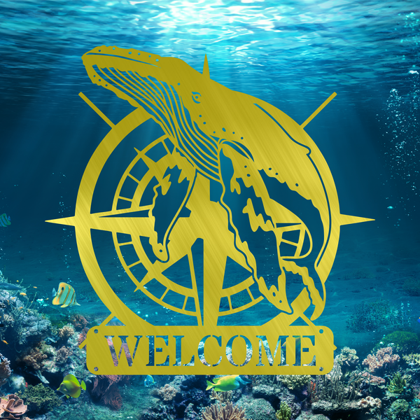 Compass Whale Nautical Monogram - ZanVos
