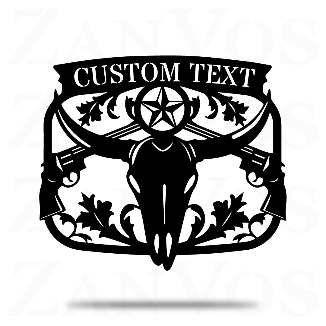 Bull Skull Monogram - ZanVos