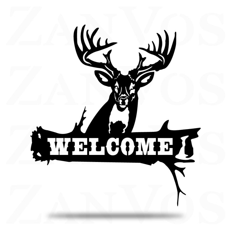 Deer Silhouette Welcome DEER WELCOME SIGN SVG / PDF / DXF