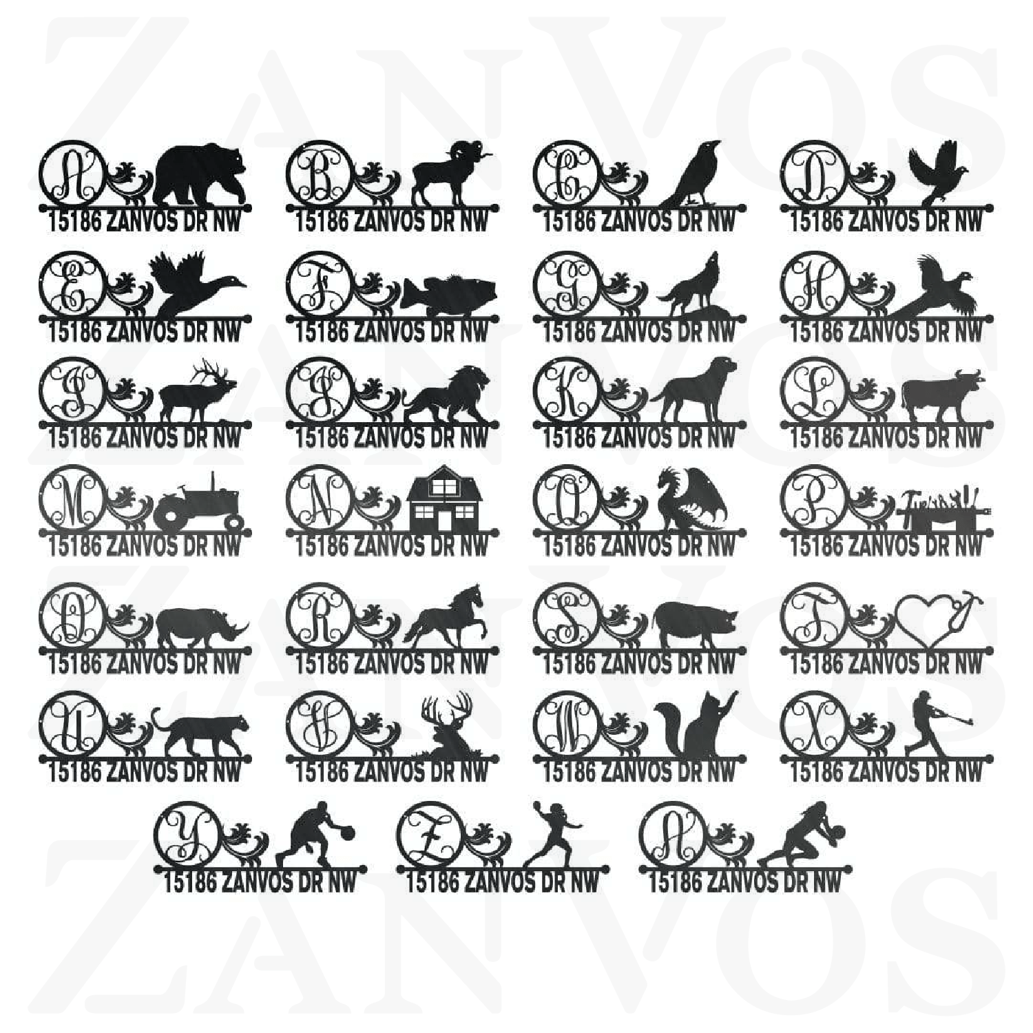 Address Monogram - ZanVos