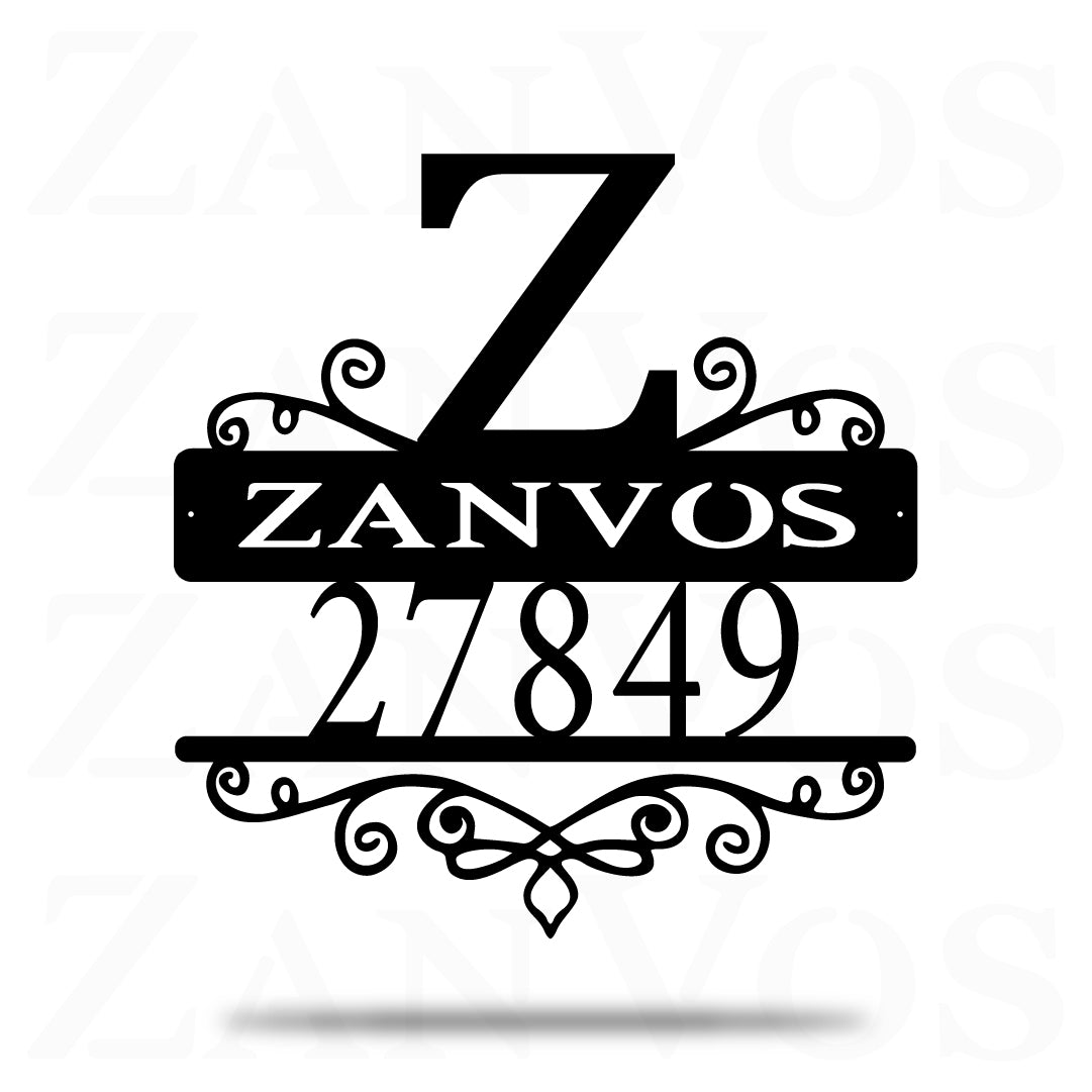 Initial Address Swirl Monogram - ZanVos