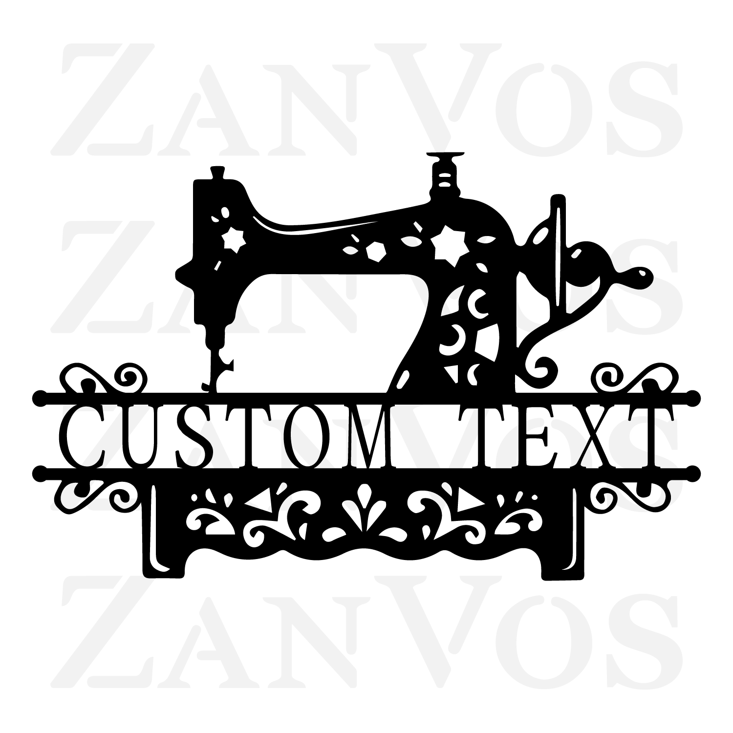 Sewing Machine Monogram - ZanVos
