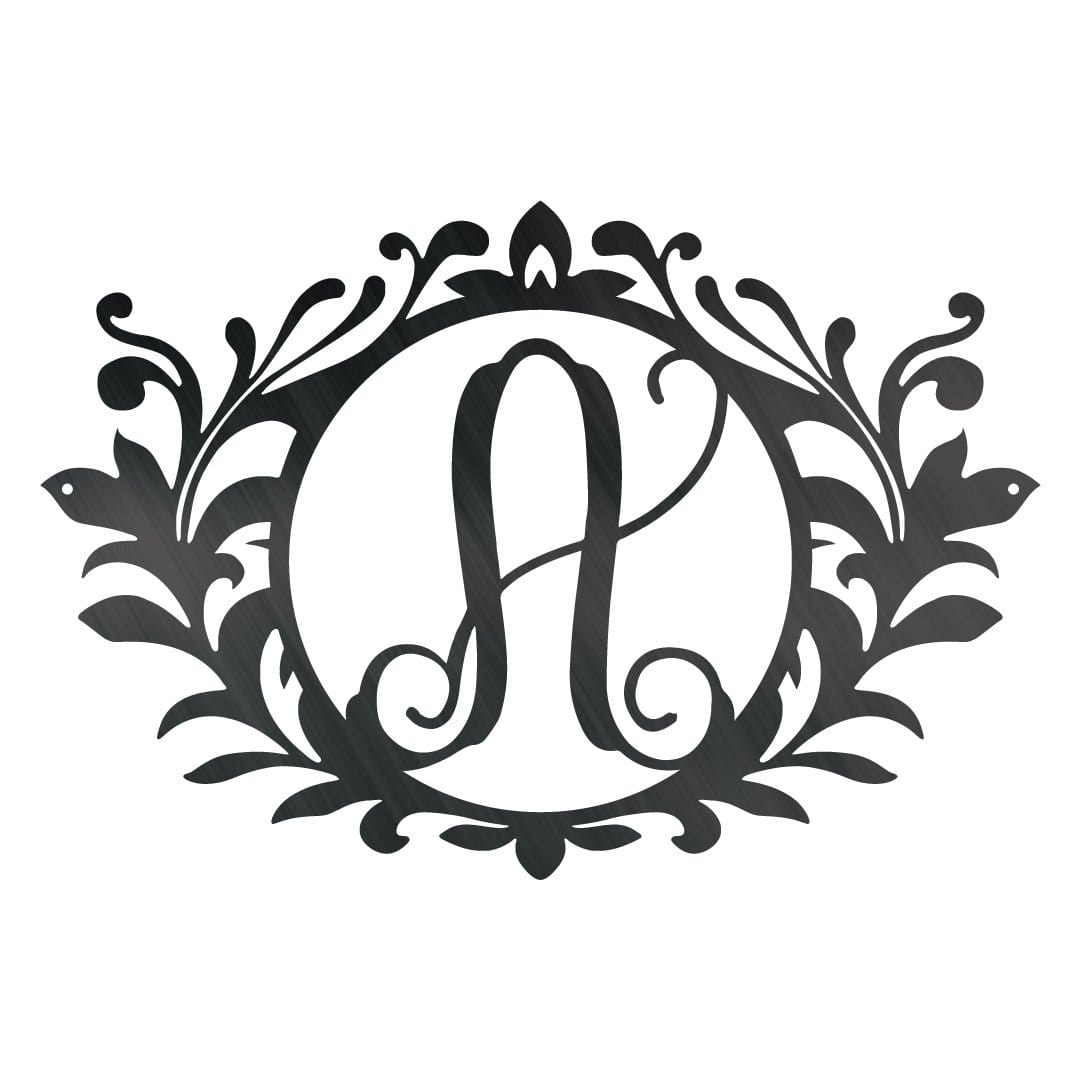 Wreath Monogram Initial - ZanVos